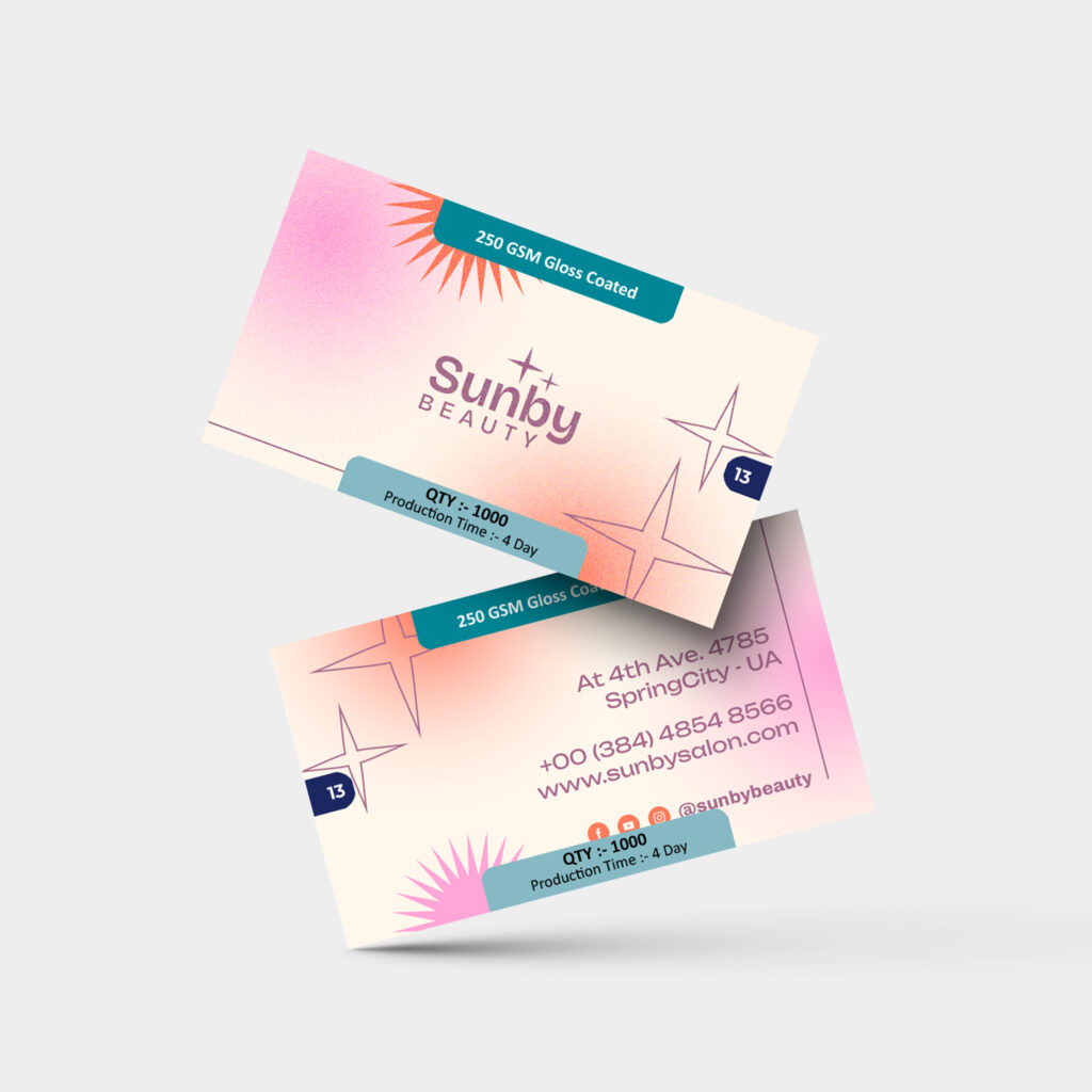 250 GSM Art Card - High-Quality Business Card Printing - Crystal Print